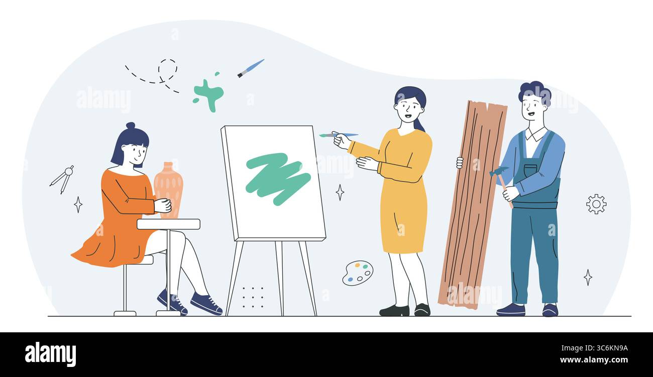 Art workshop scene Stock Vector Images - Alamy