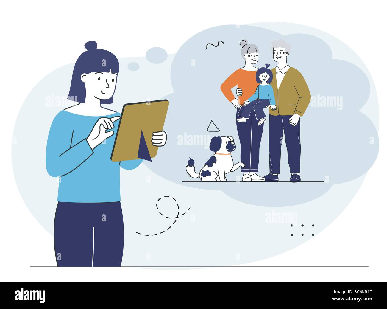 Woman video calling online Cut Out Stock Images & Pictures - Alamy