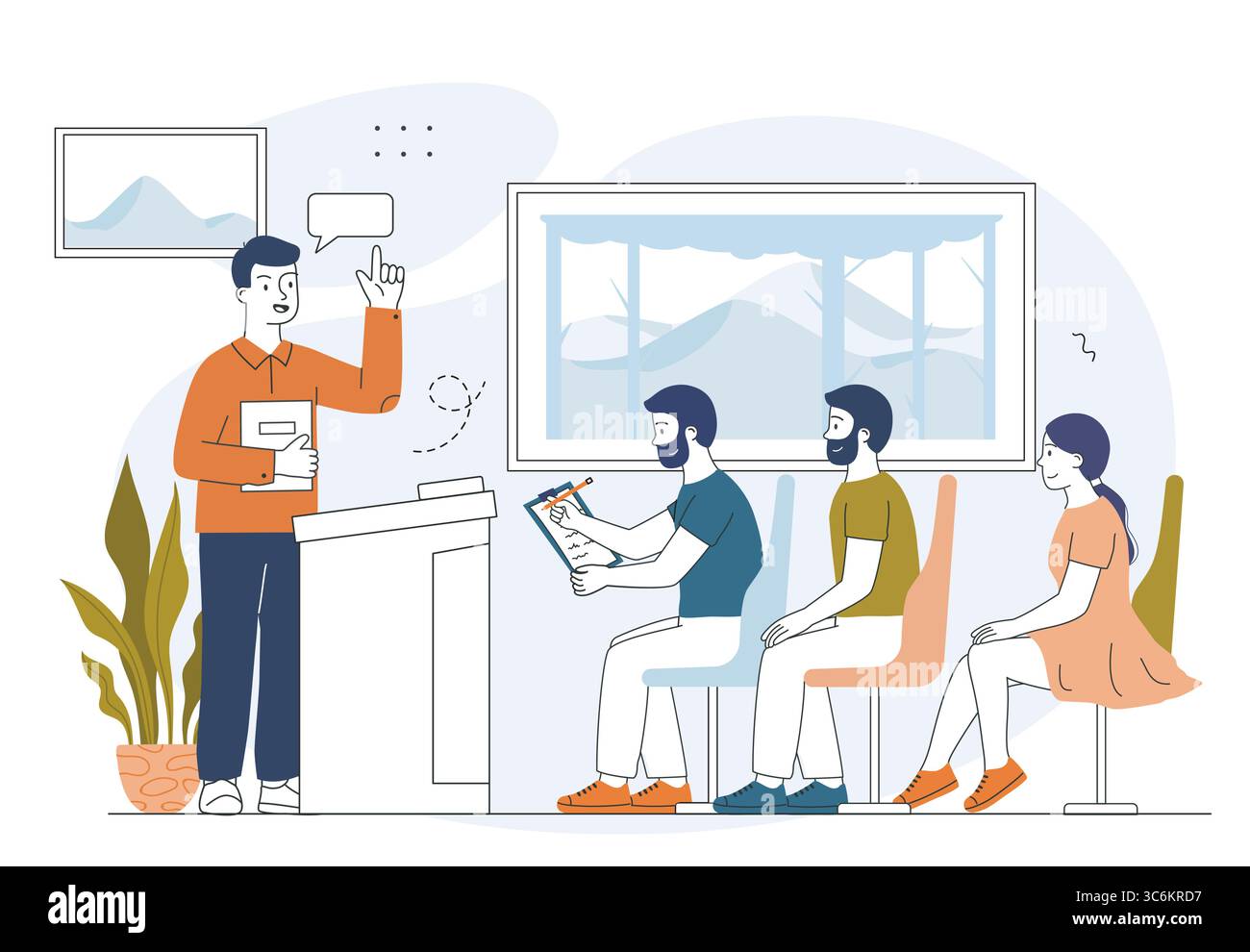 Students listening lecture Cut Out Stock Images & Pictures - Alamy