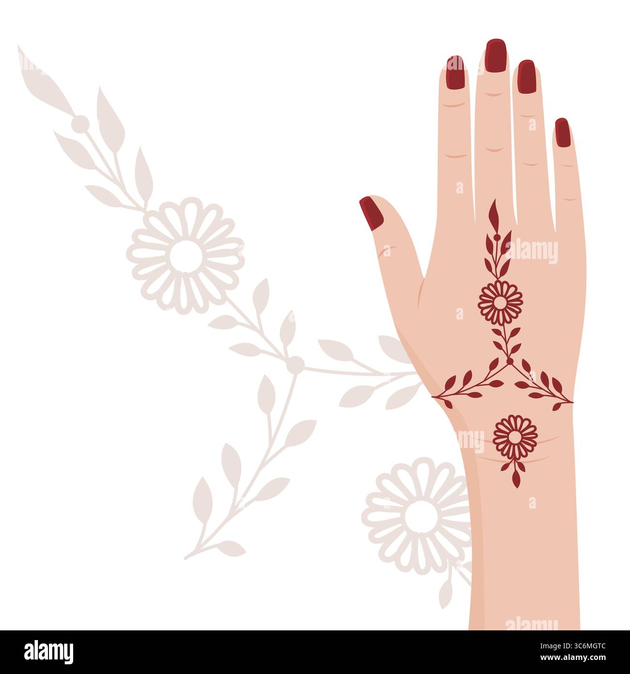 Vector illustration of henna. Beautiful art from Asia culture for ...