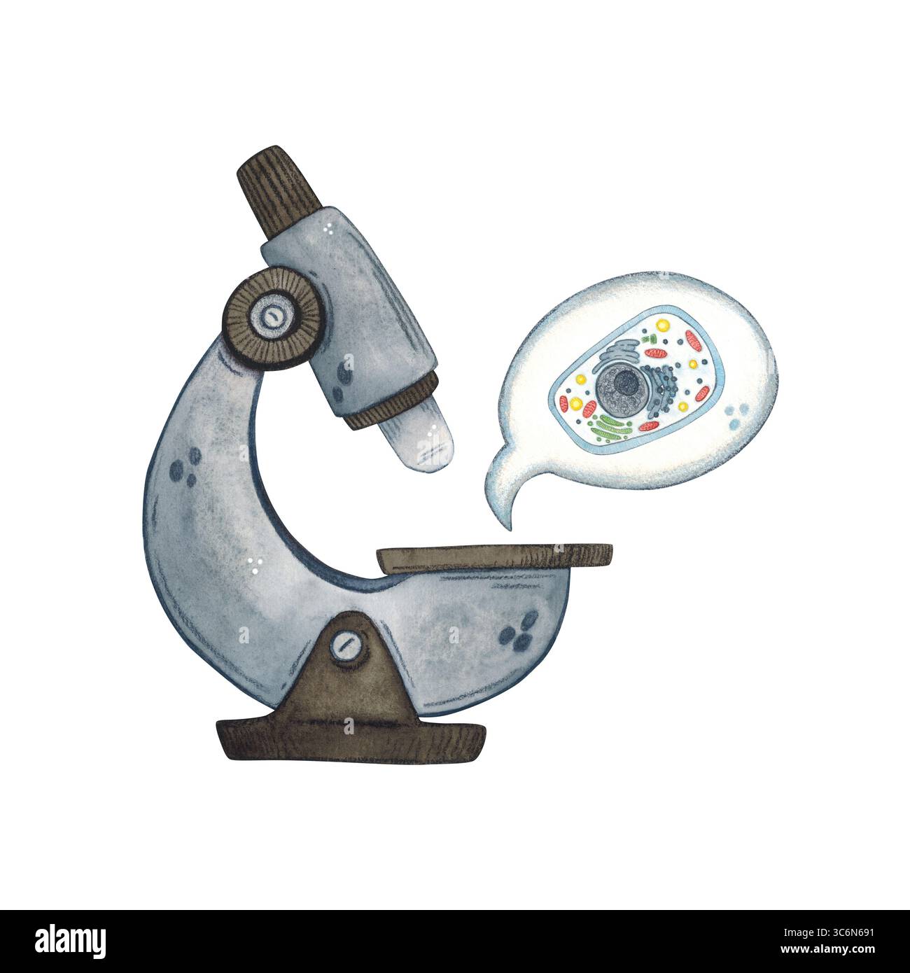 Scientist on a microscope cartoon hi-res stock photography and images ...