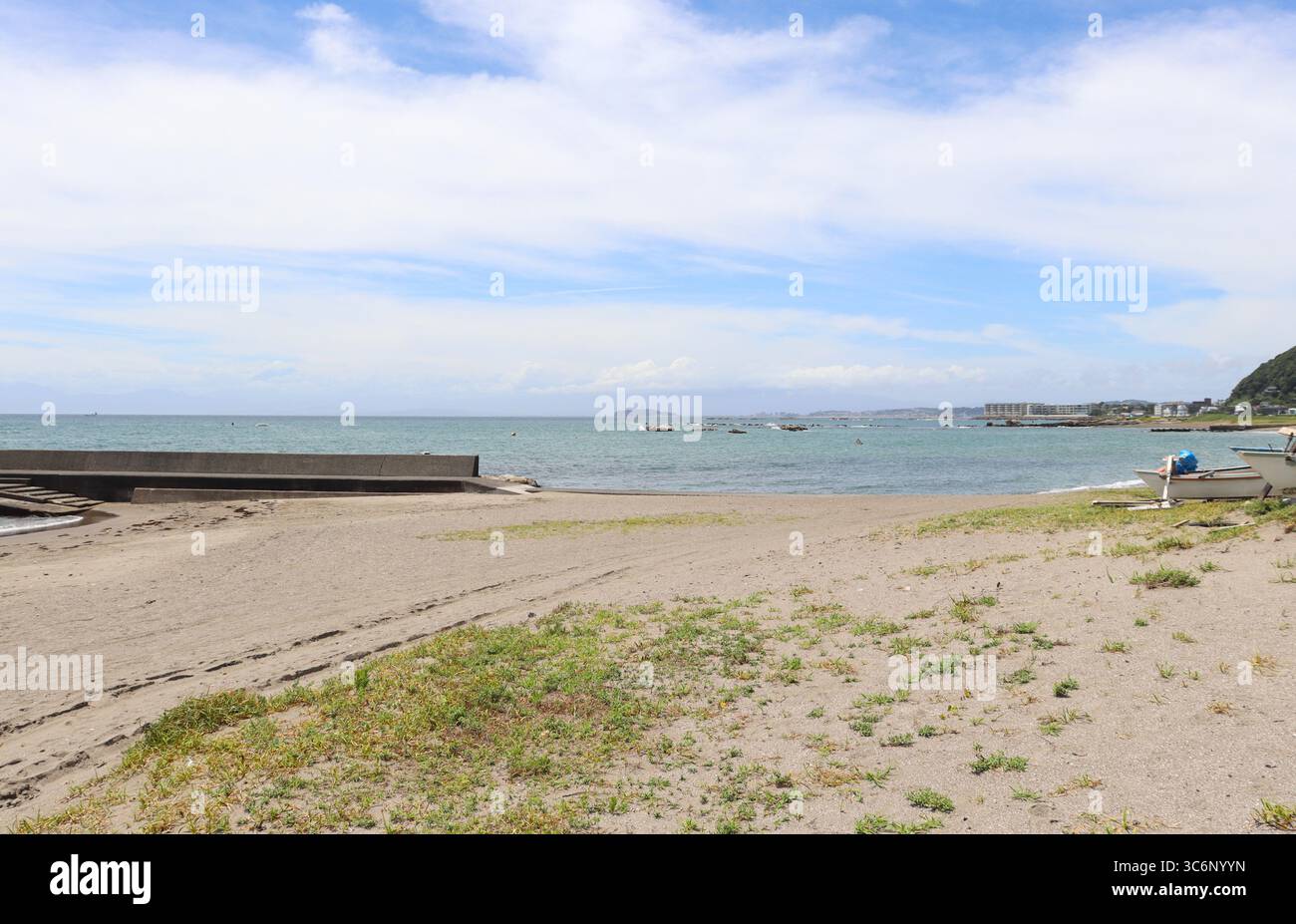 View of the seaside area around Isshiki, Hayama, Japan, known for its ...