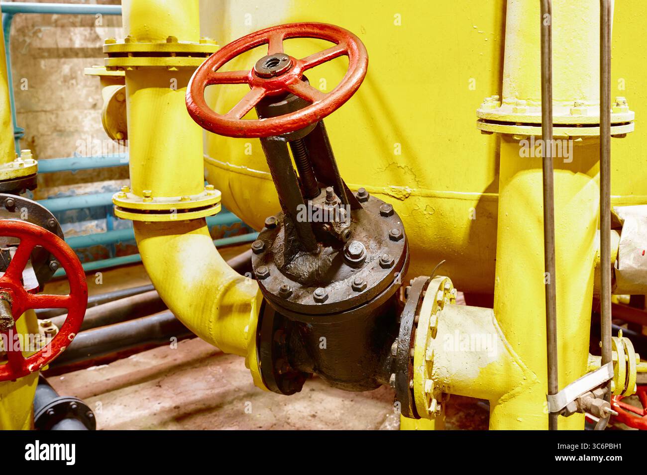 Industrial valve system in a processing facility showcasing engineering ...