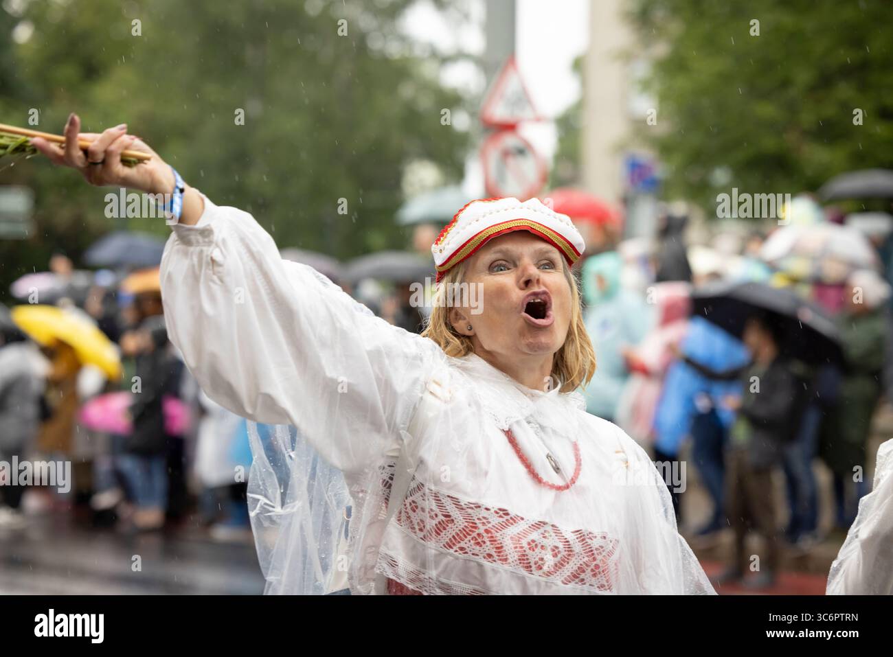 Tallinn, Estonia, 4th July 2025: people in traditional clothing and in ...