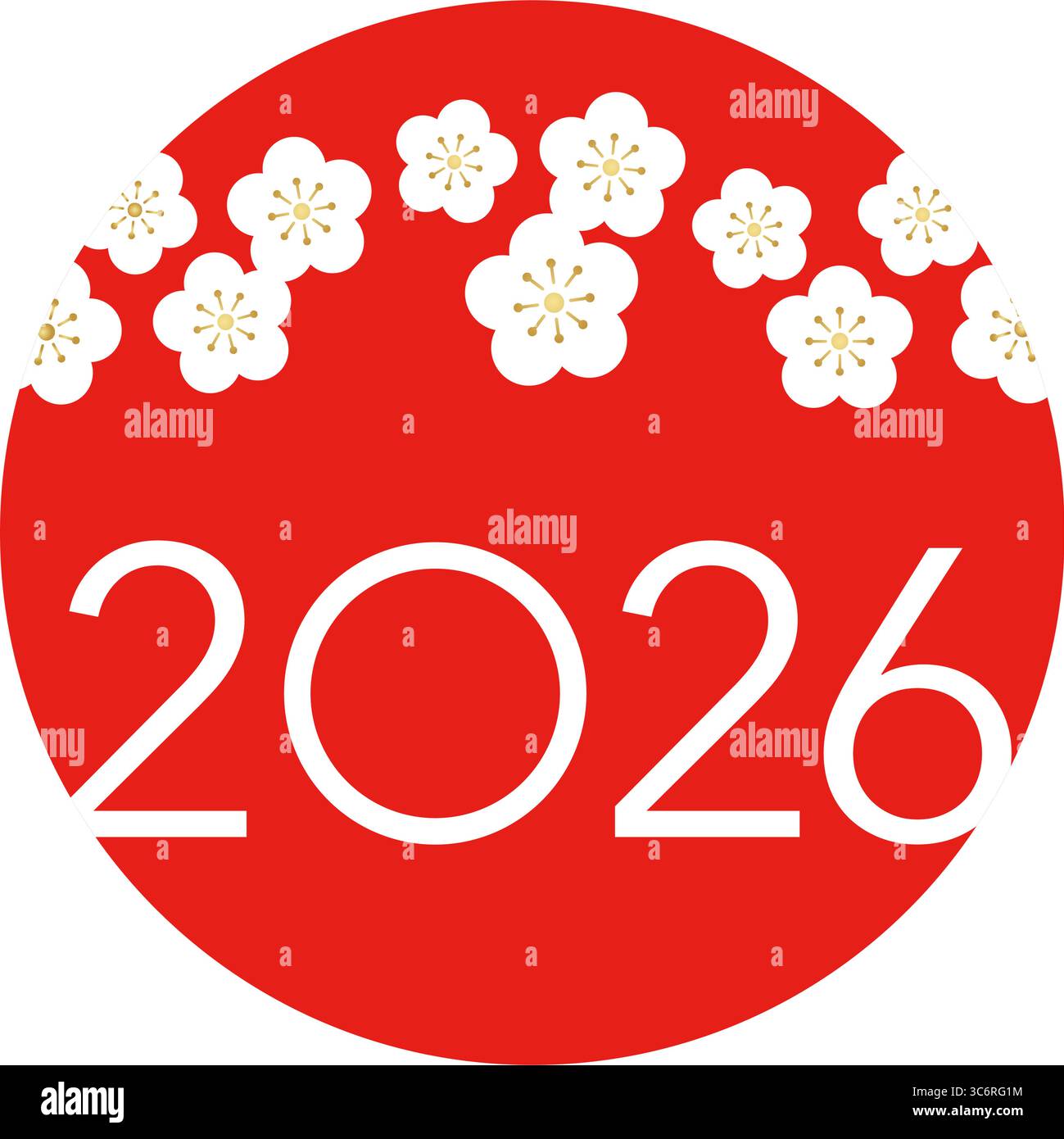 The Year 2026 New Year’s Greeting Symbol With The Red Rising Sun And ...