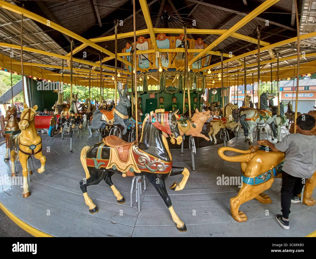 Toronto, ON, Canada – August 08, 2024: A classic carousel with colorful ...