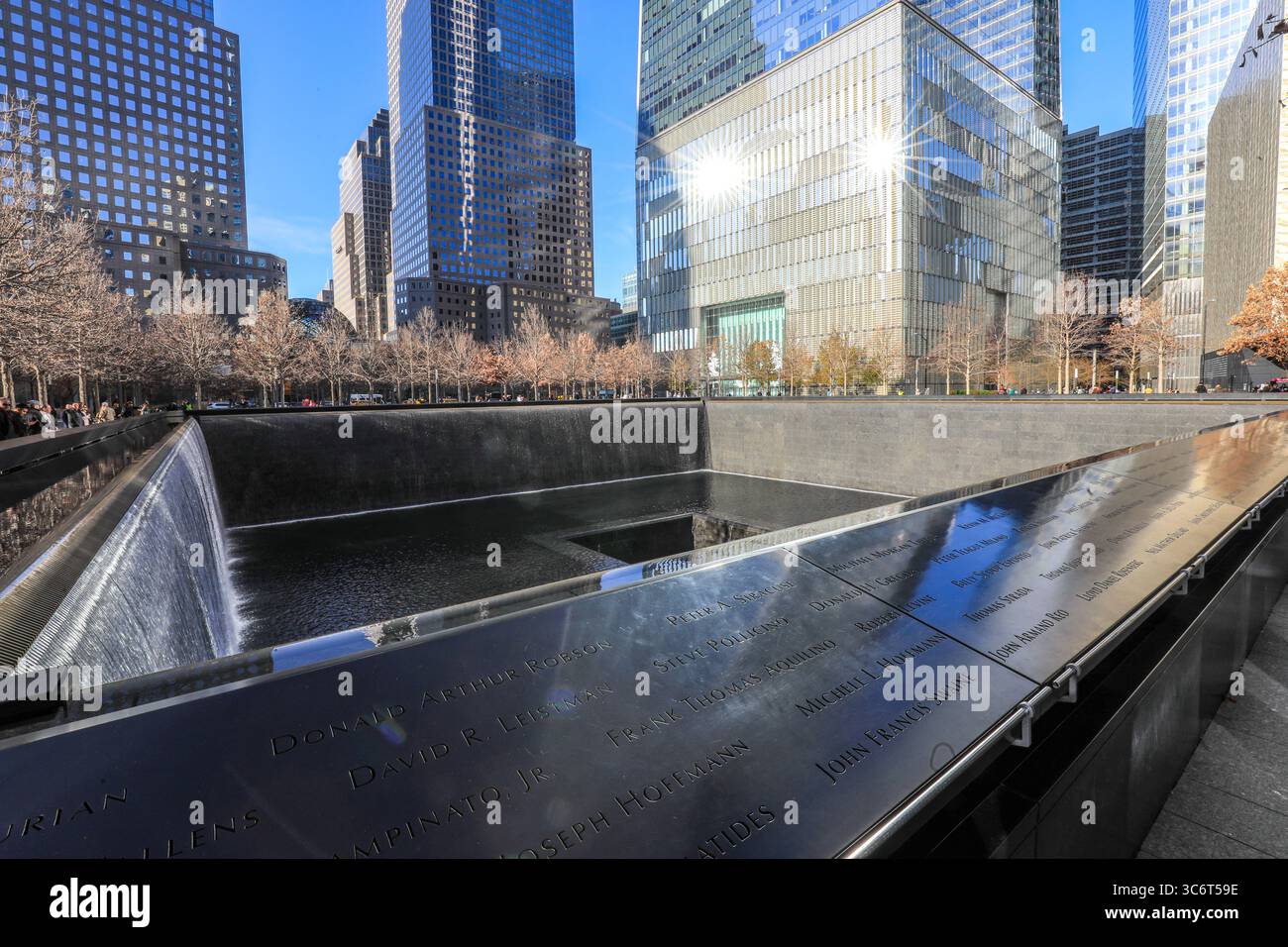 View of the 911 Memorial site in Manhattan, New York Stock Photo - Alamy