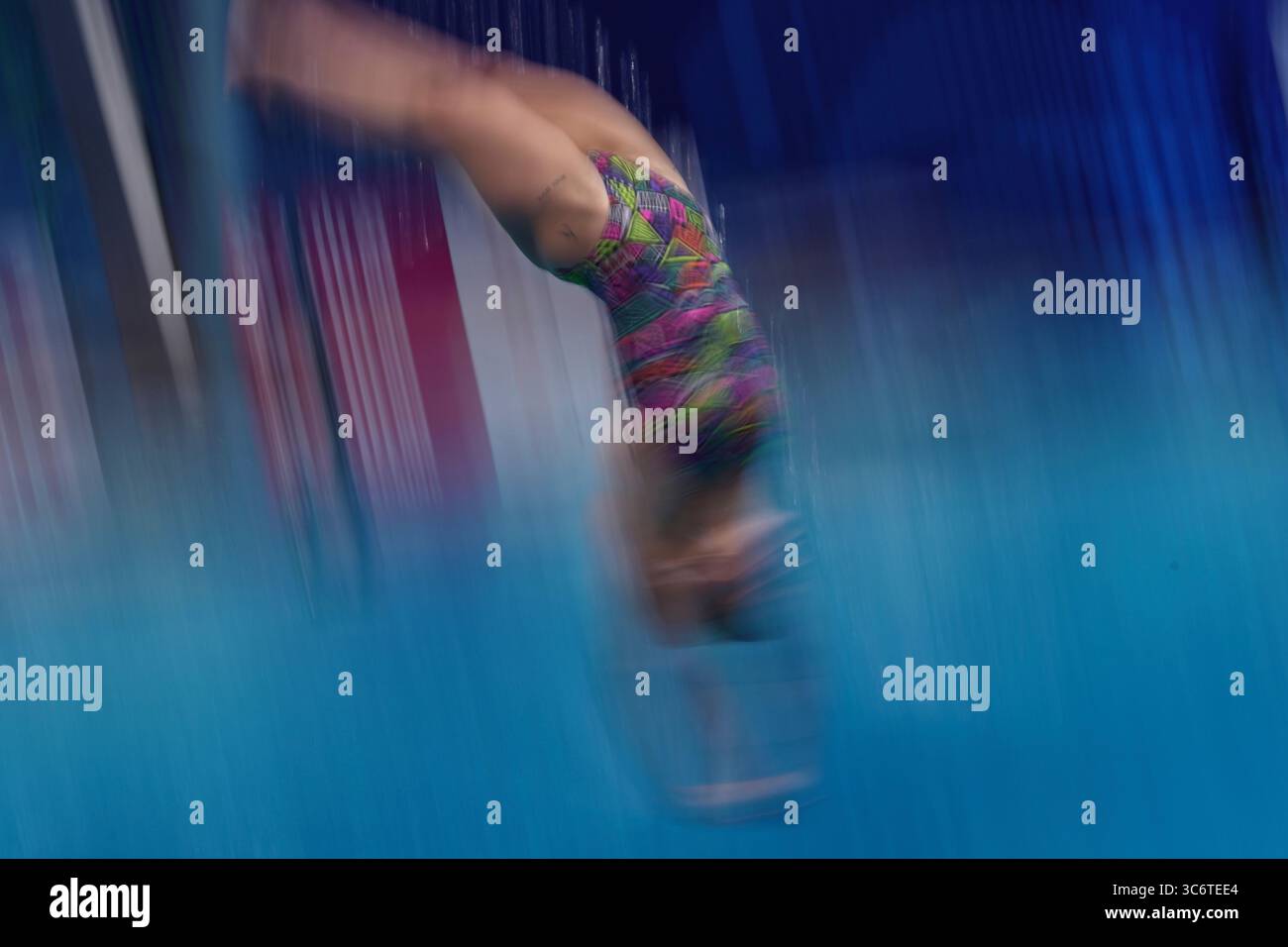 Kaja Skrzek of Poland competes in the women's 3m springboard diving ...
