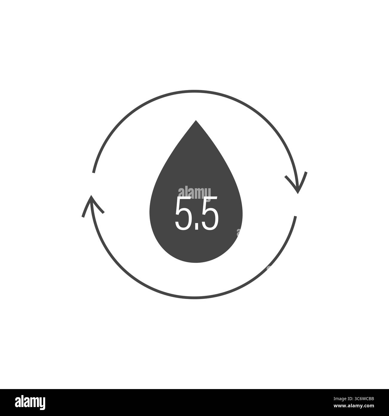 Ph icon. Outline water drop logo. Neutral balance skin. Vector ...