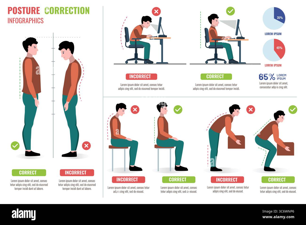 Improve your posture with this easy to follow infographic Learn proper alignment tips for ...