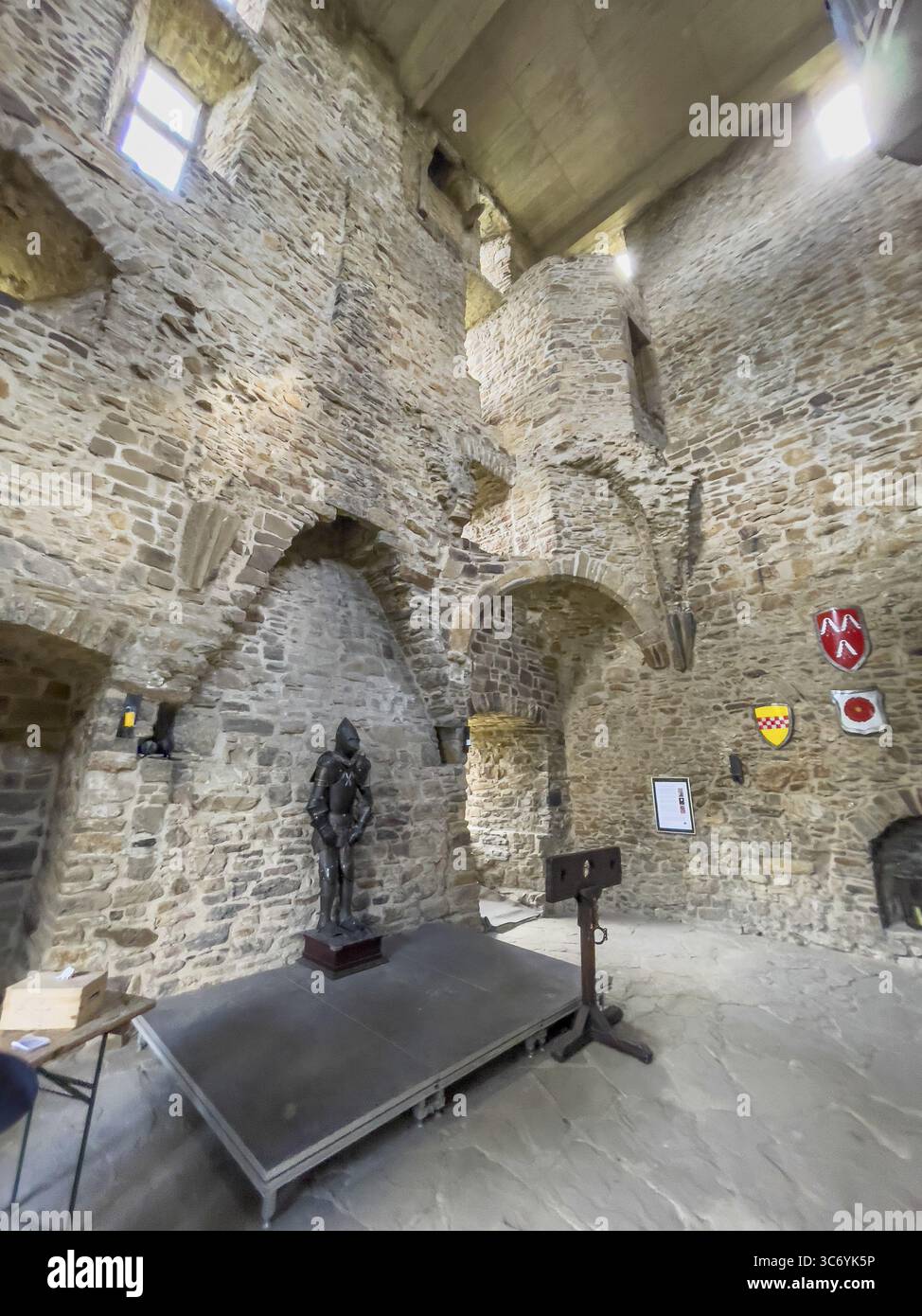 View of the interior of the restored historic castle tower of Altendorf ...