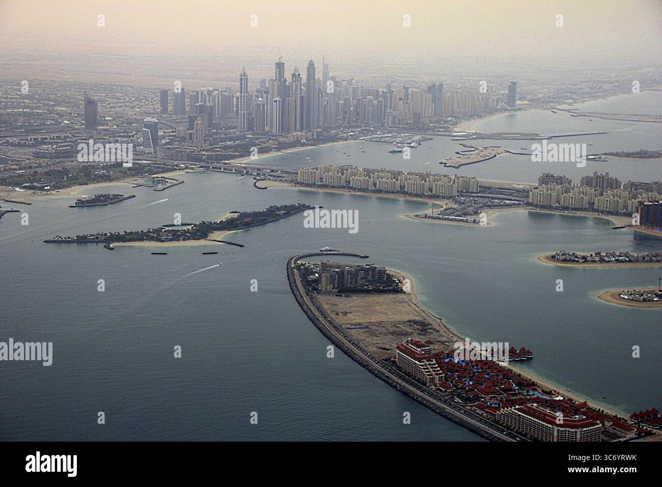 Aerial view of Dubai, offshore artificial islands, Dubai, VAR Stock ...