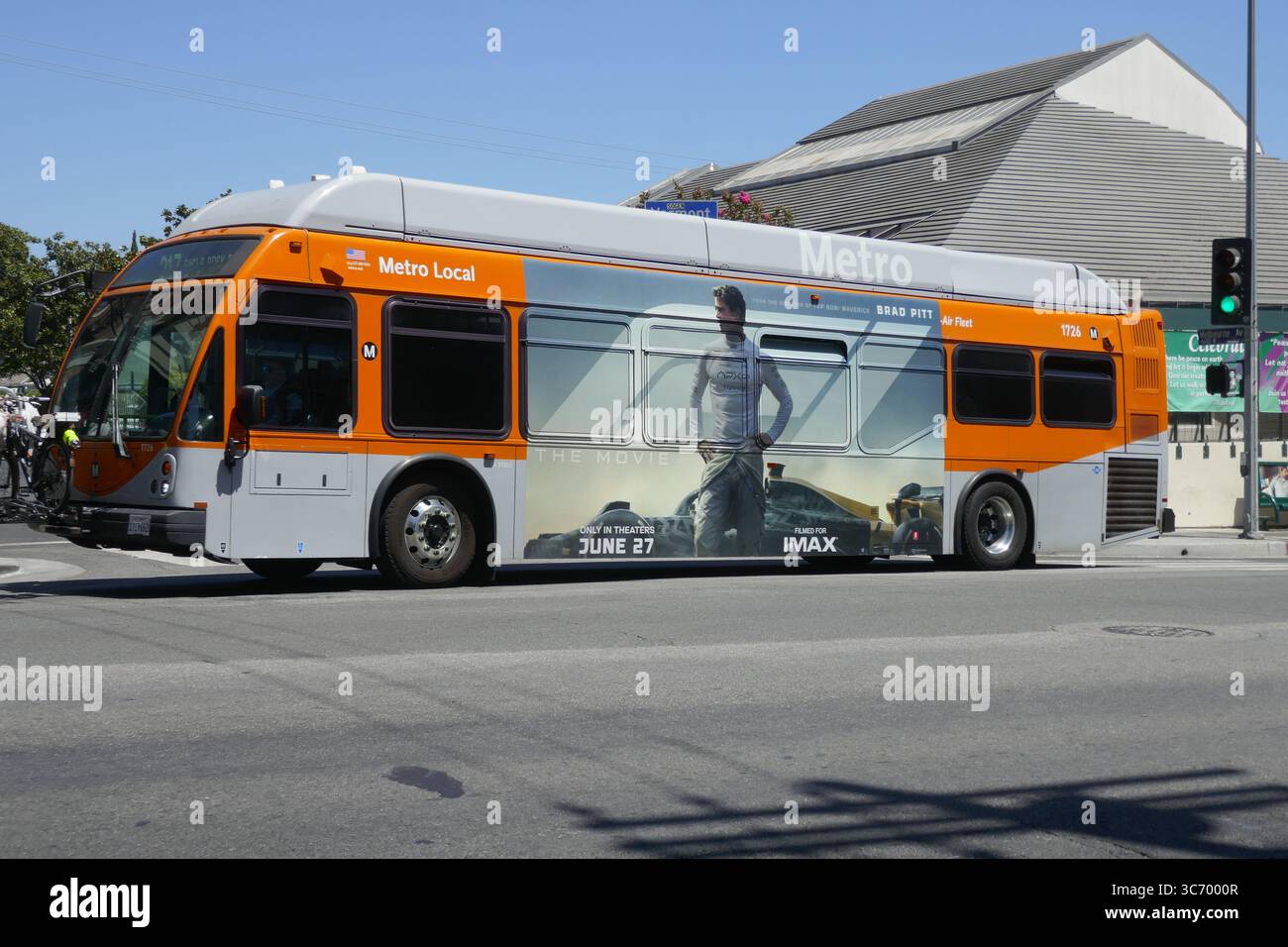 Los Angeles, California, USA 31st July 2025 Brad Pitt F1 Bus Billboard ...