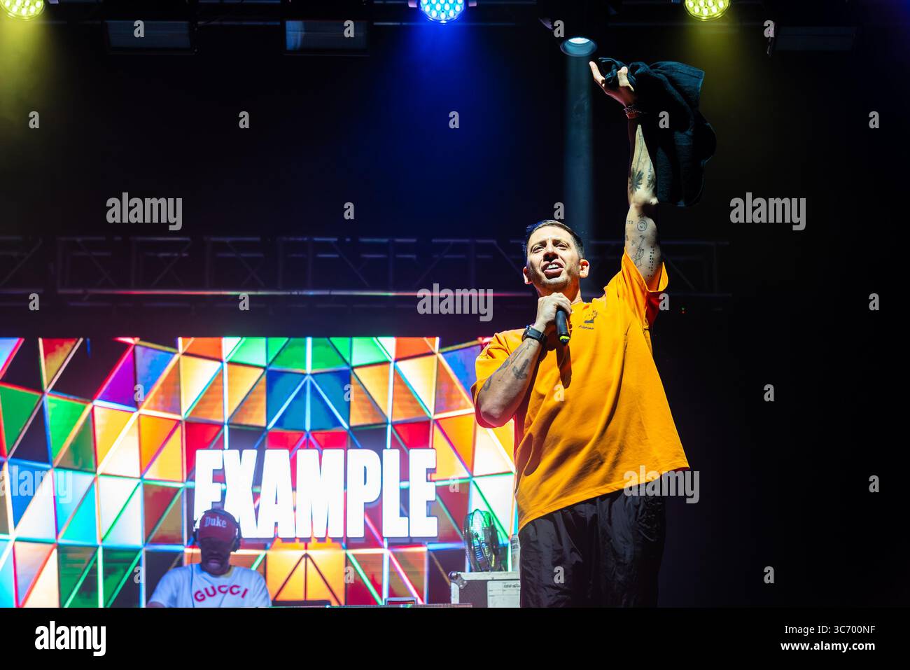 Singer Example, Elliot Gleave, singer, performing live on stage at the ...
