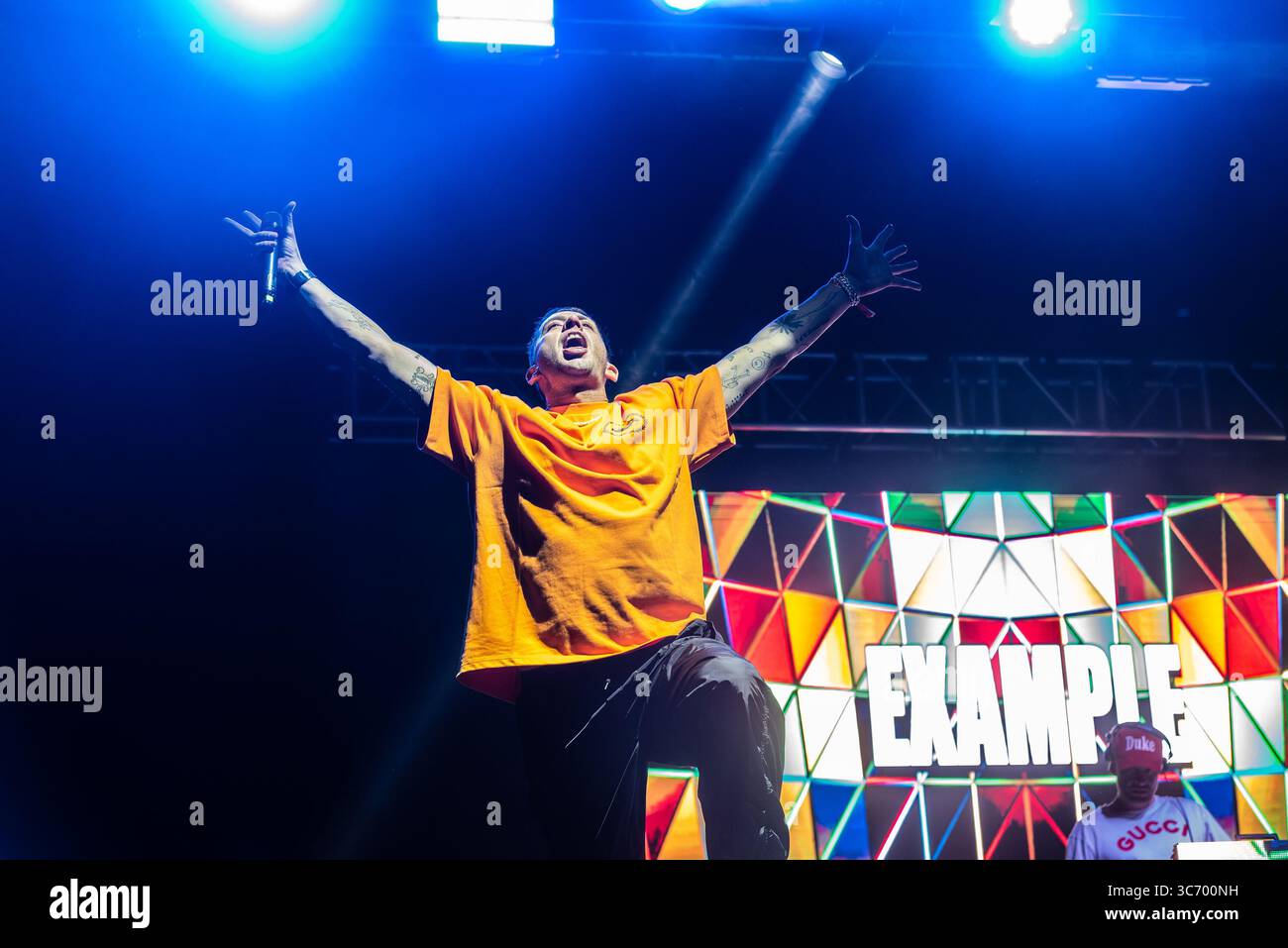Singer Example, Elliot Gleave, singer, performing live on stage at the ...