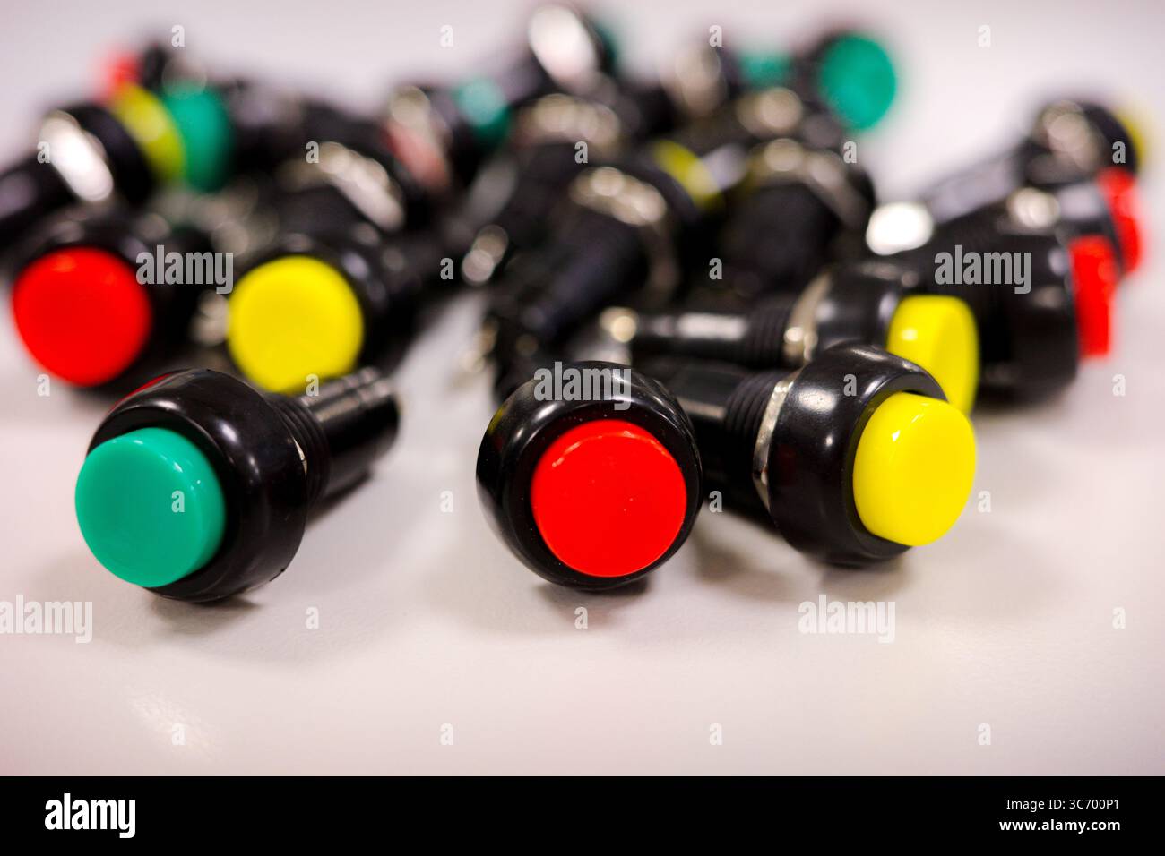 Colorful push buttons for electronics and control panels Stock Photo ...