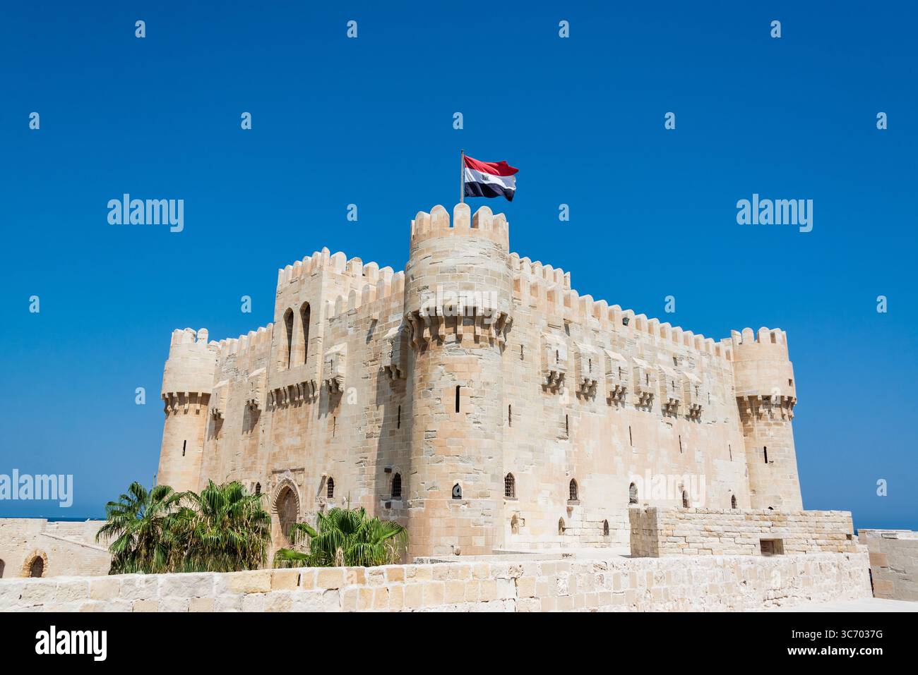 View of the amazing Citadel of Qaitbay located in Alexandria, Egypt ...