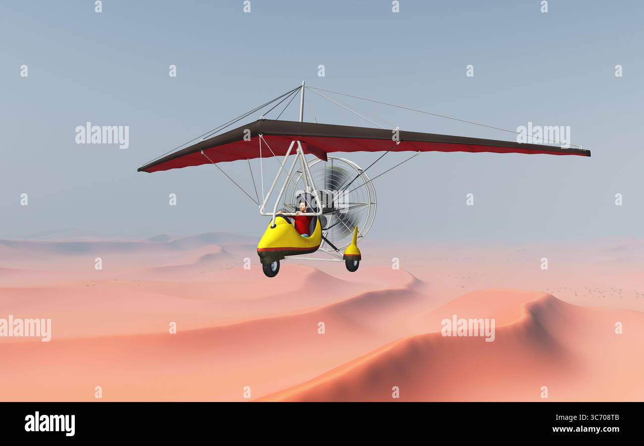 Ultralight trike over a sand desert Stock Photo - Alamy