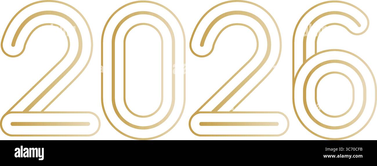 2026 golden text Stock Vector Images - Alamy