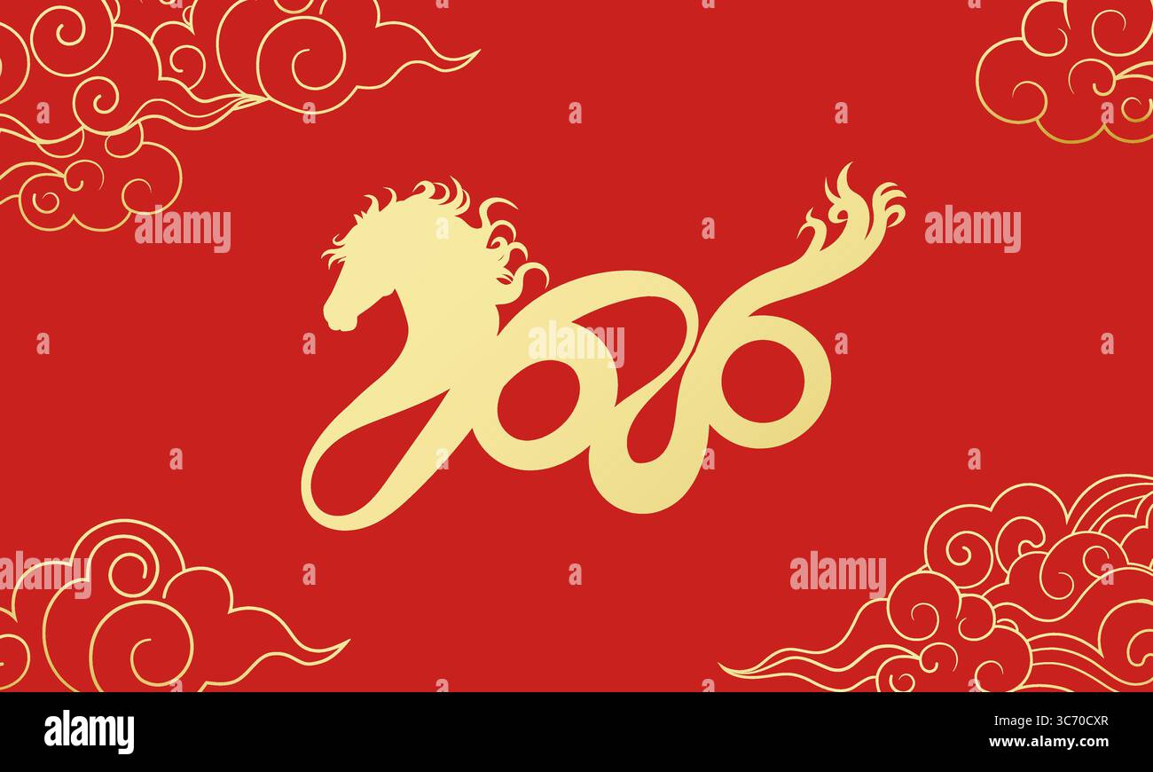 Year horse 2026 card Stock Vector Images - Alamy