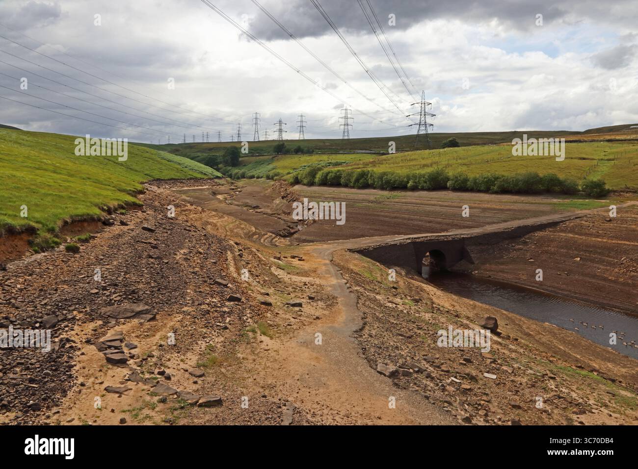 Baitings Dam reservoir, Ripponden during drought 2025 Stock Photo - Alamy