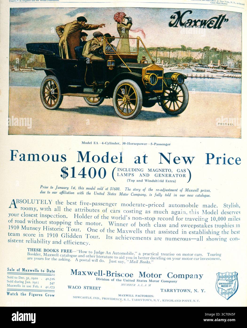 Life Magazine Car Advert for Maxwell-Briscoe Motor Company 11 August ...