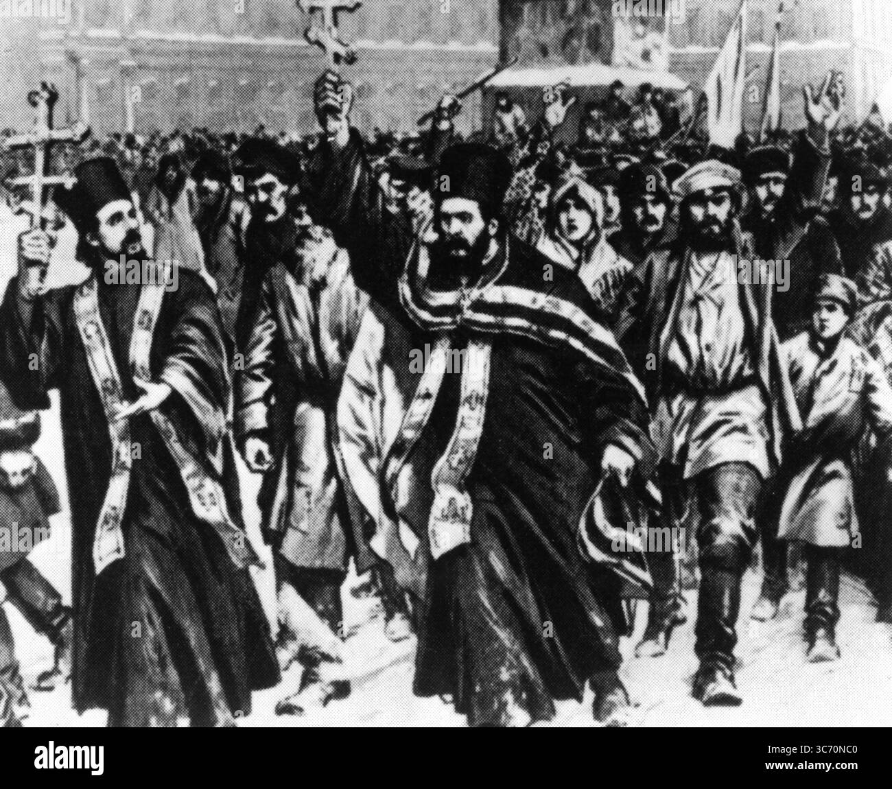 Russia 'Bloody Sunday' 1905 Father Gapon leads the workers Stock Photo ...