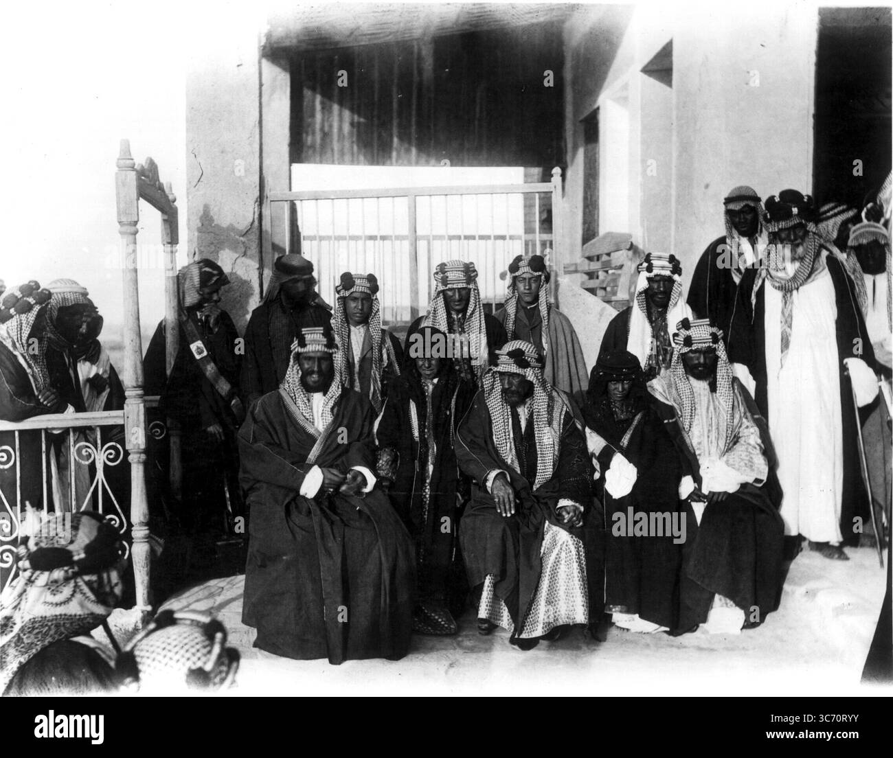 King Abdul Aziz Ibn Saud, front left. King in Saudi Arabia with Kuwait ...