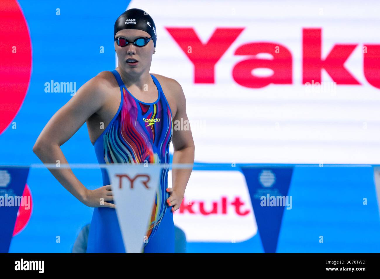 Estella Tonrath of Spain prepares to compete in the swimming 200m ...
