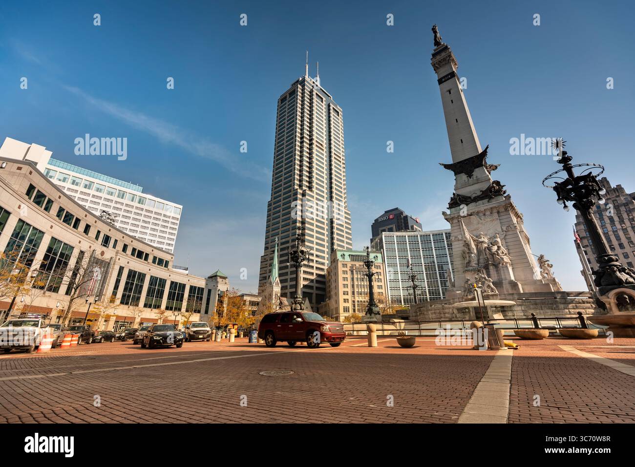 Indianapolis Indiana downtown Monument Circle view USA Stock Photo - Alamy