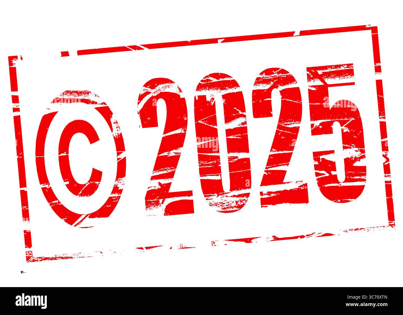 Digital composite. Red rubber stamp effect - 2025 copyright ...