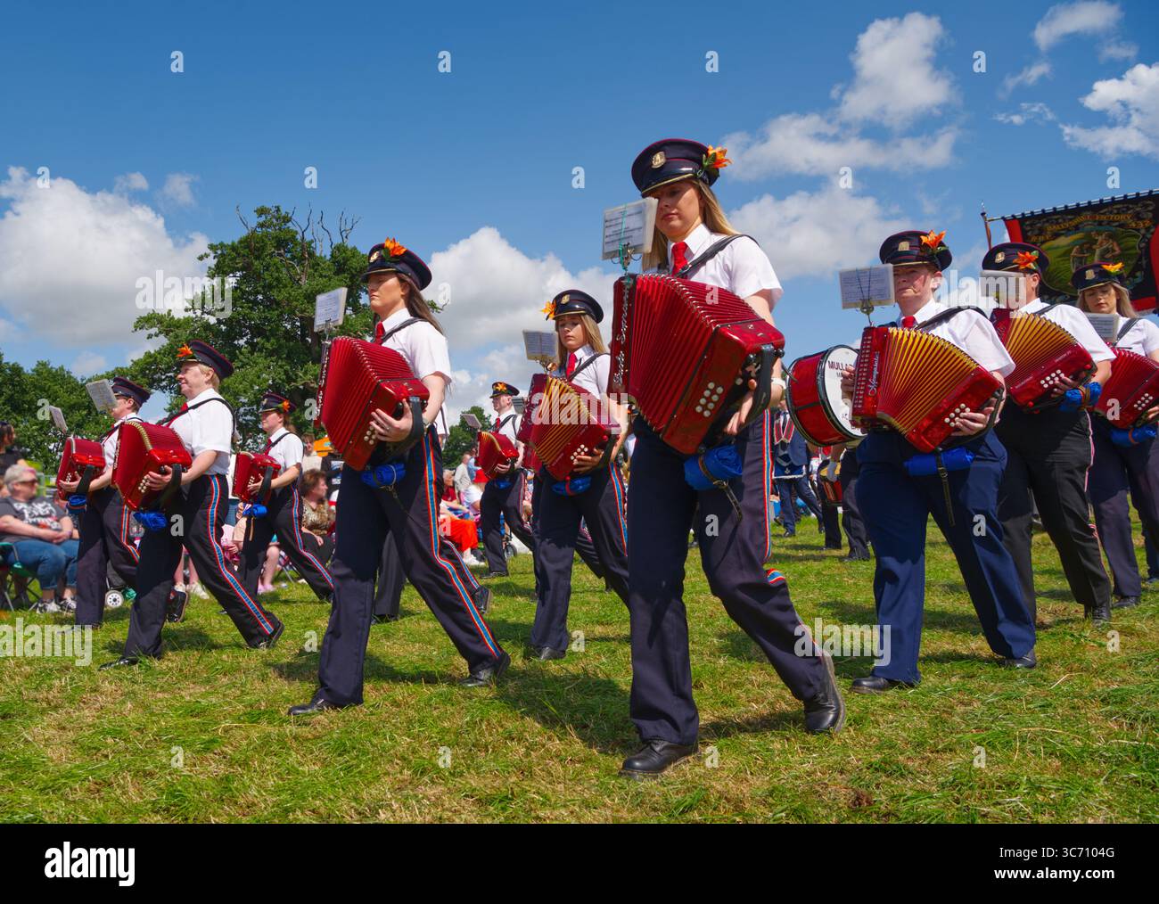Marching band parades for the Royal Black Order. Accordion group Stock ...