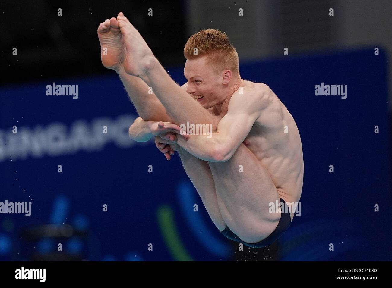 Liam Stone of New Zealand competes in the men's 3m springboard diving ...
