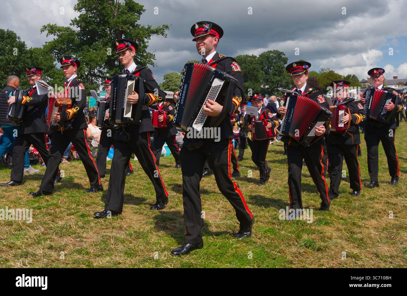 Marching band parades for the Royal Black Order. Accordion players ...