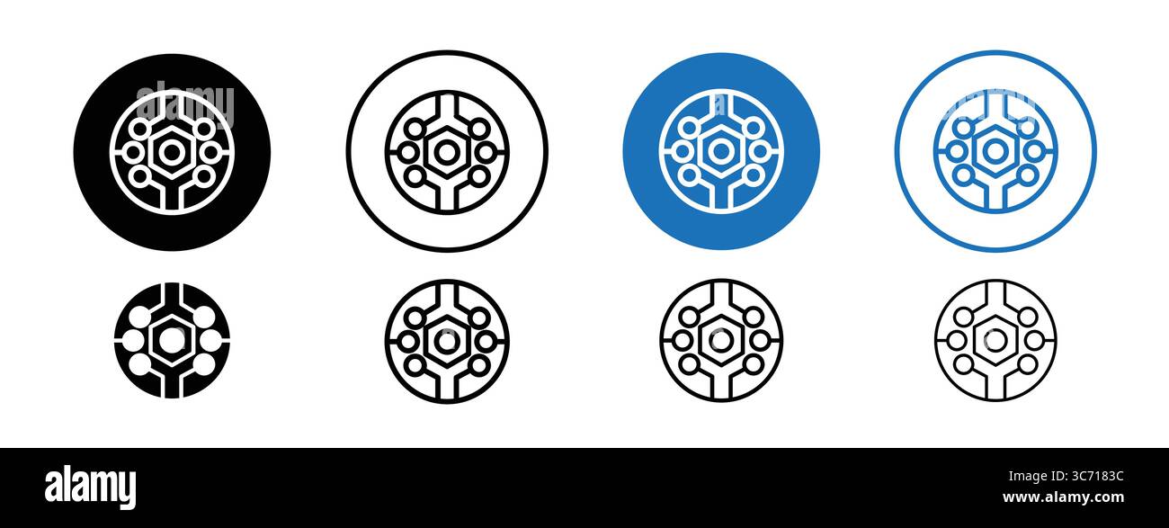 Atom and gear icon representing nanotechnology Stock Vector Image & Art ...