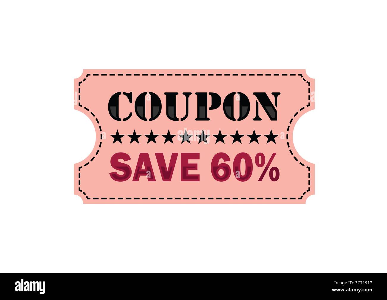 Save 60% Discount Coupon – Big Deal on Your Next Purchase Stock Vector ...