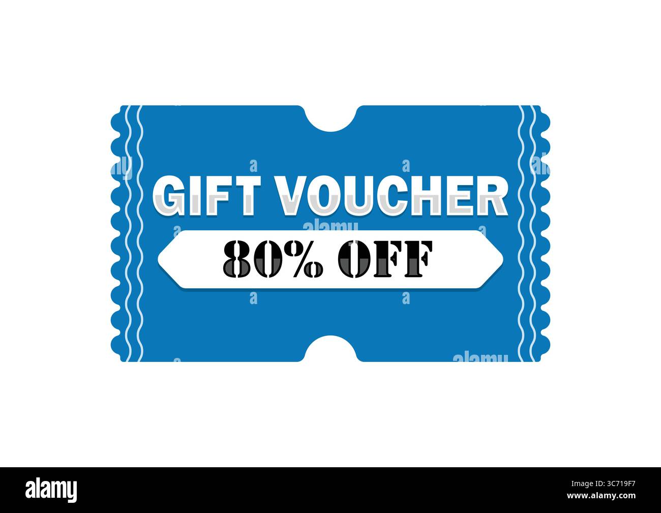 Gift Voucher – 80% Off Blue Coupon Sale Stock Vector Image & Art - Alamy