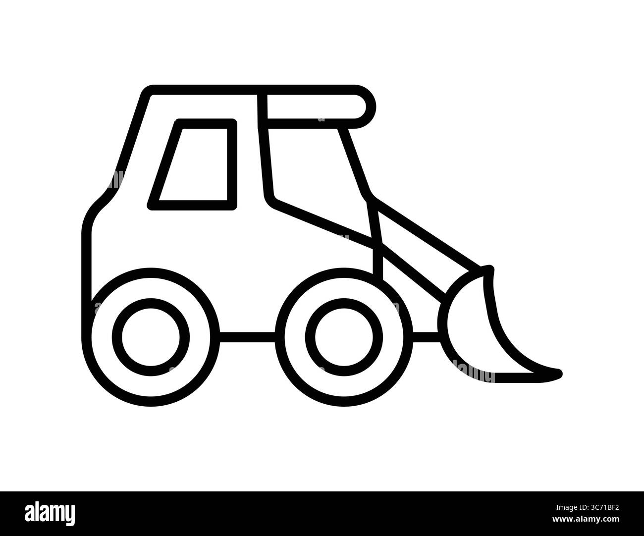 Simple outline illustration of a construction excavator. Ideal for ...