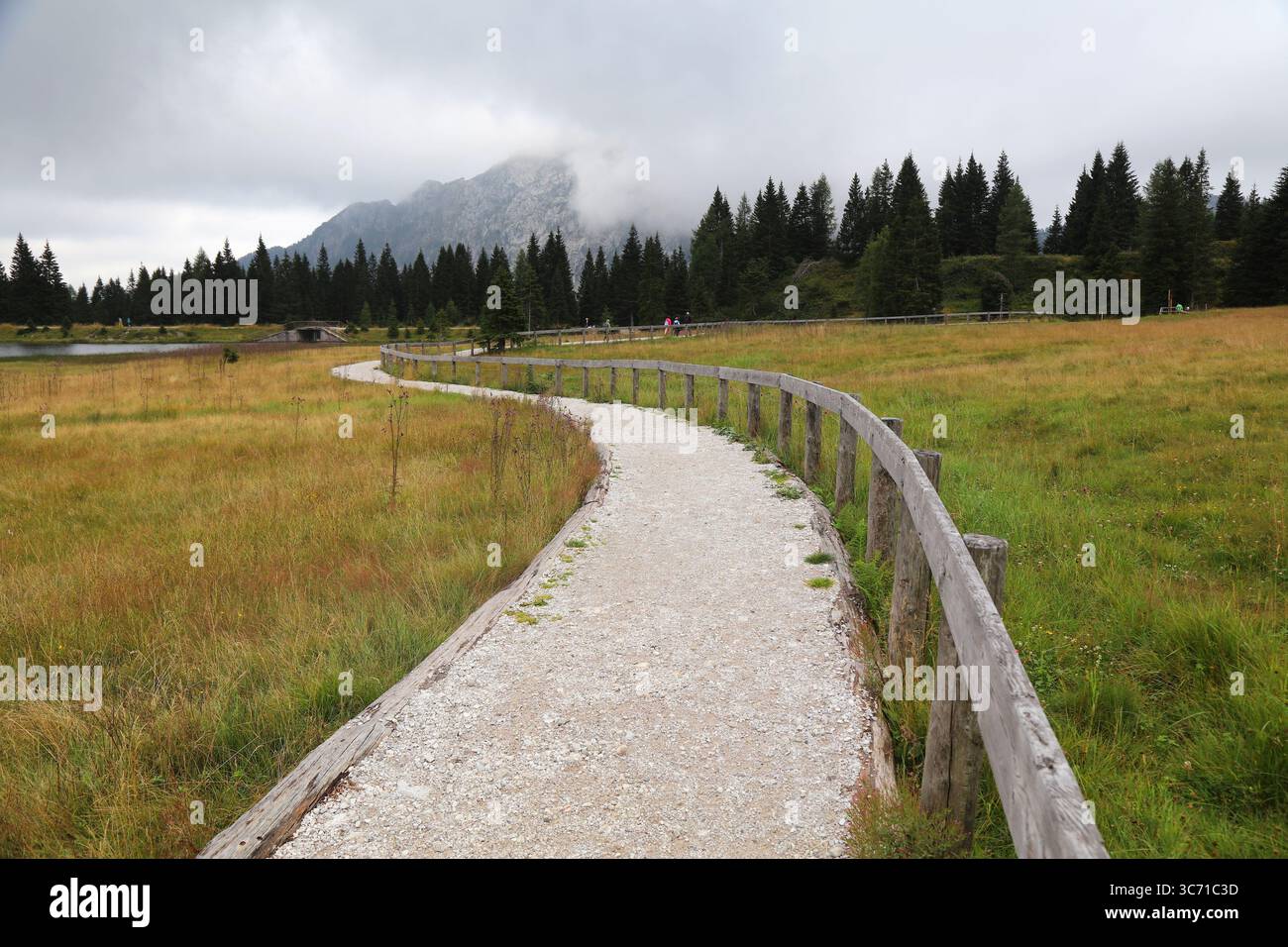 Hiking trail at Passo Pramollo mountain pass in Pontebba, Province of ...