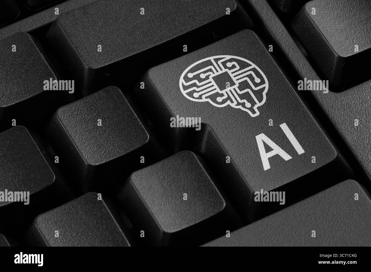 Keyboard with AI symbol key, close up Stock Photo - Alamy