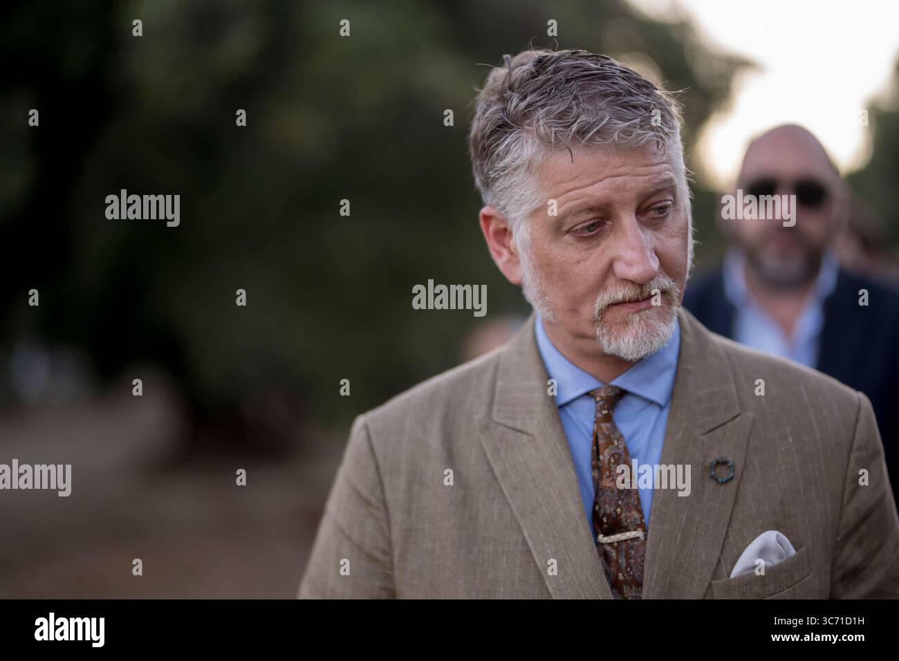 Minister of Culture Alessandro Giuli (R) visits the museum in the ...