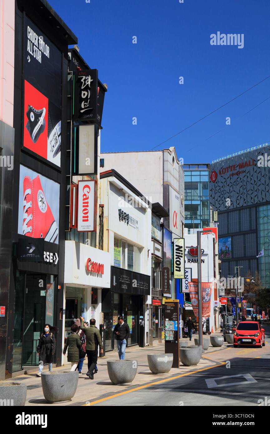 BUSAN, SOUTH KOREA - MARCH 27, 2023: Street view of Busan city in ...