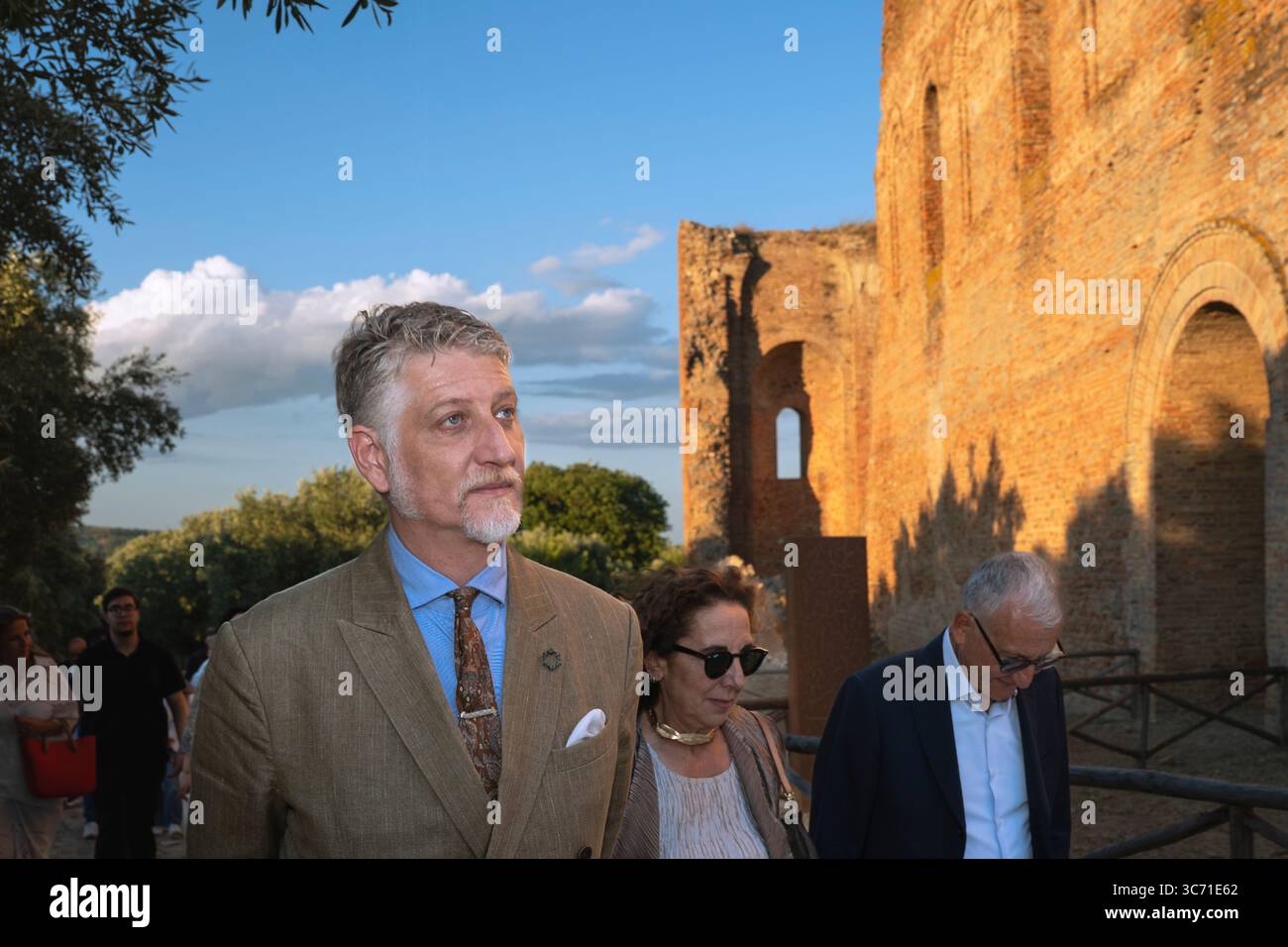 Minister of Culture Alessandro Giuli (L) seen with Wanda Ferro (C ...