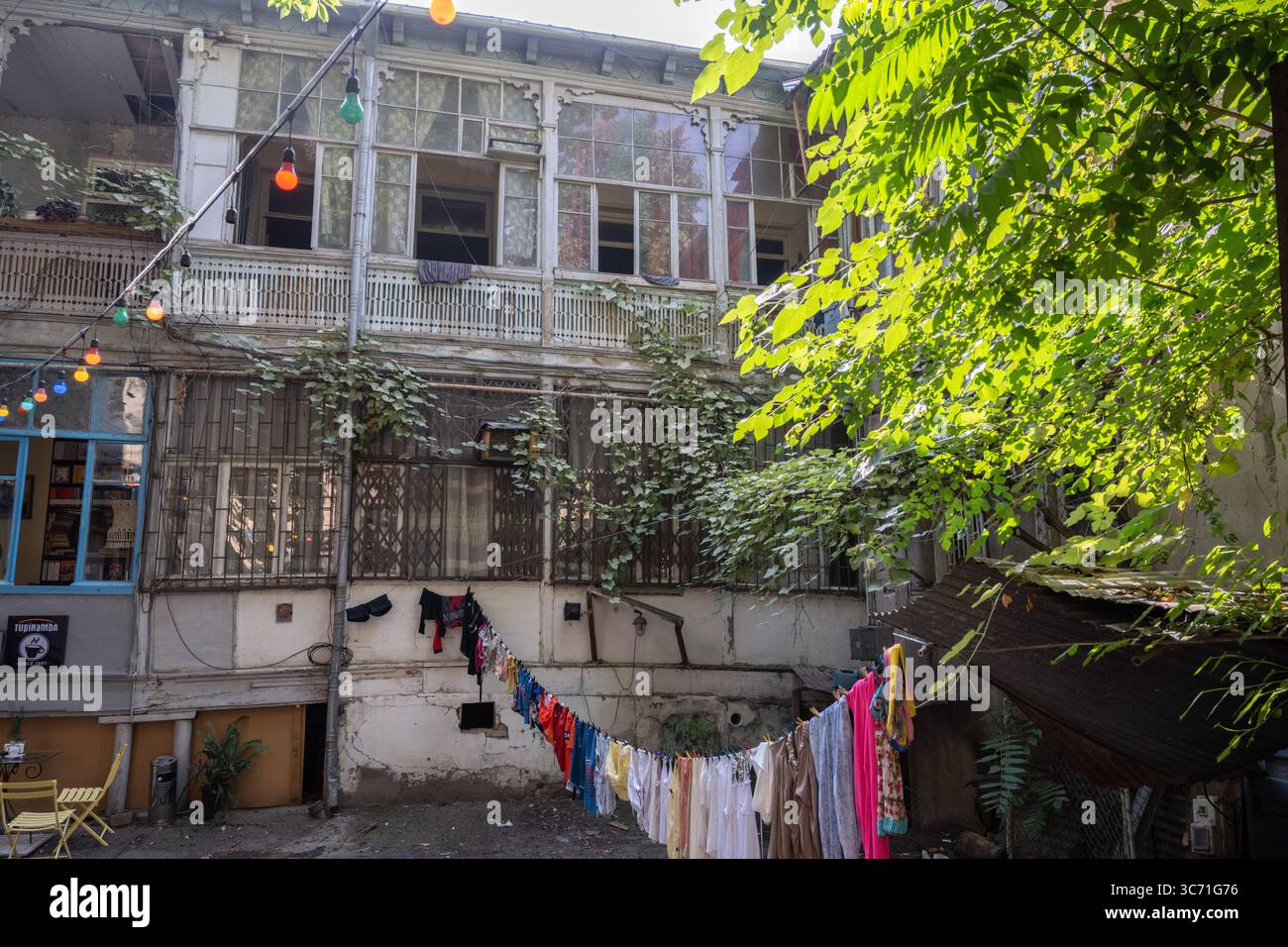 Tbilisi, Georgia. July 29th 2025. The courtyard of a traditional ...