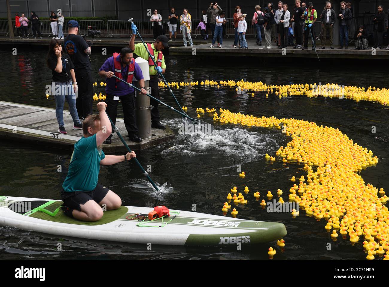 A view of the Rubber Duck Race for COSMIC Charity Hundreds of bright ...