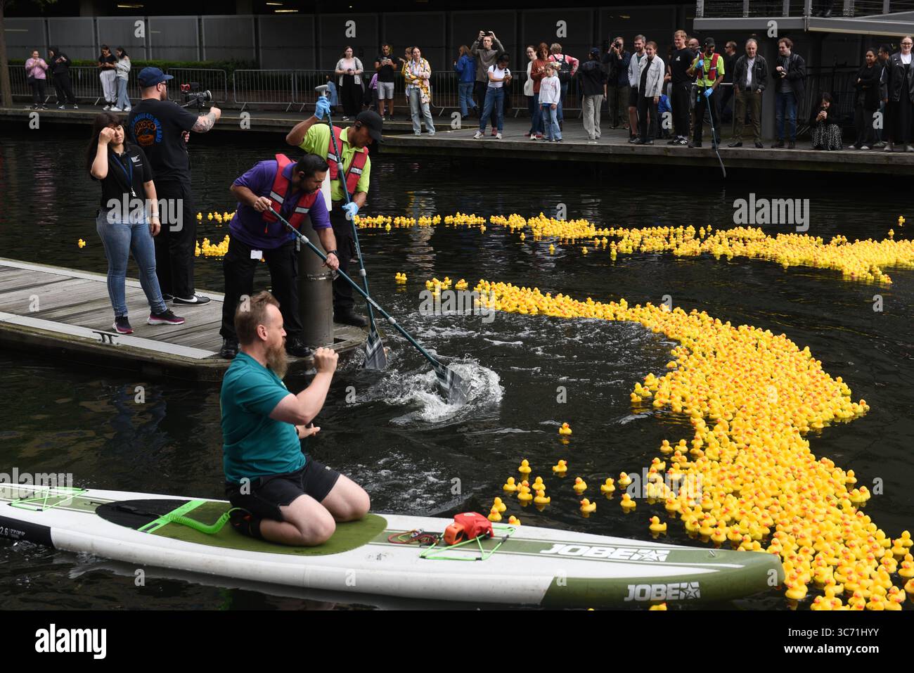 A view of the Rubber Duck Race for COSMIC Charity Hundreds of bright ...