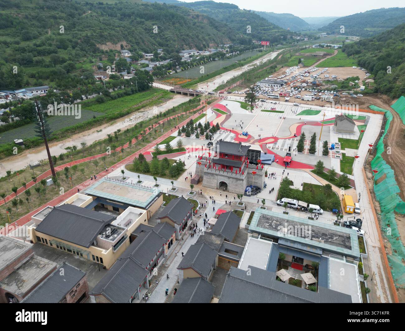 Huachi. 1st Aug, 2025. An aerial drone photo taken on Aug. 1, 2025 ...