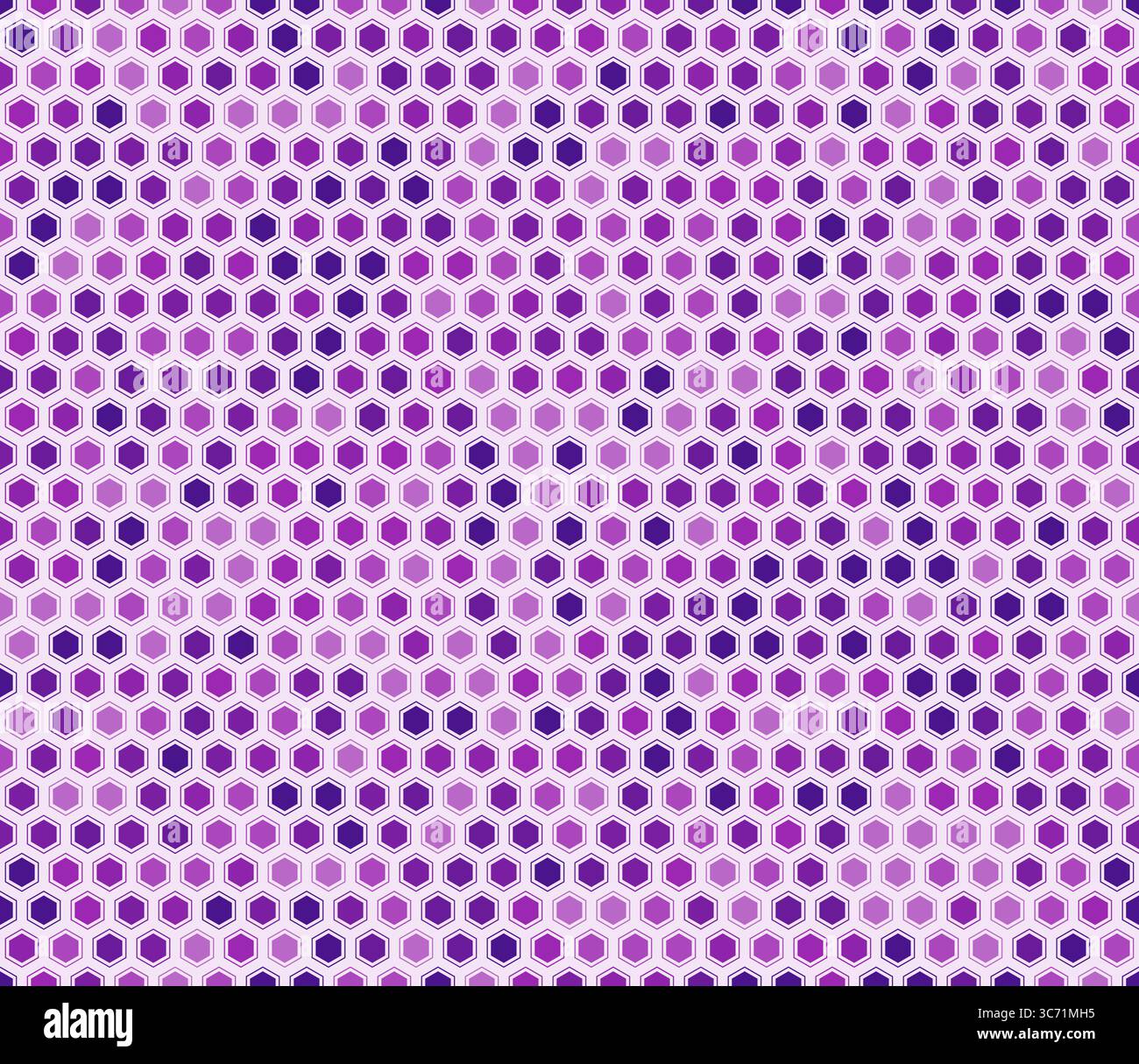 Mosaic hexagon shapes background. Hexagon mosaic cells with padding and ...