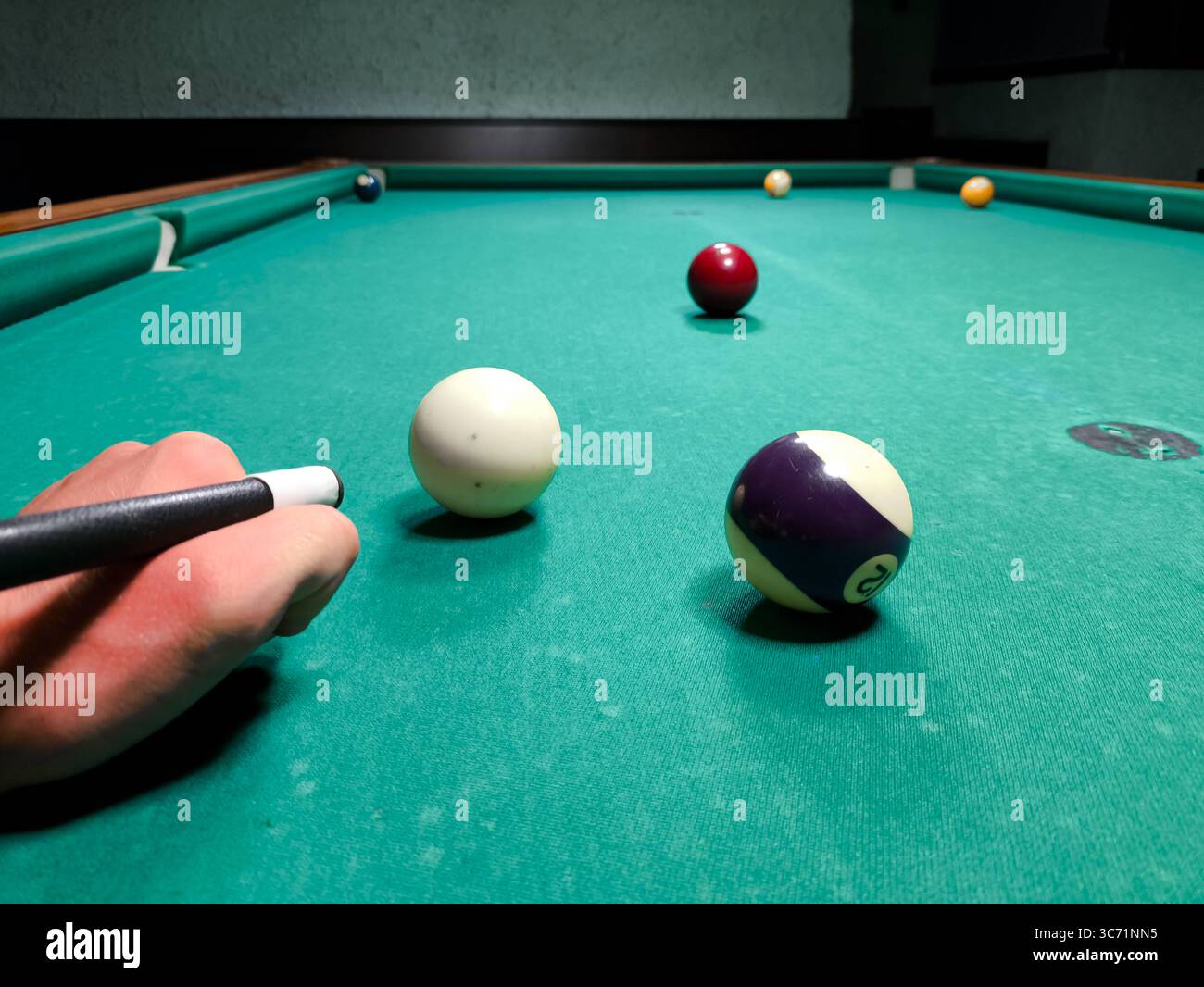 July 31, 2025: A player hits the cue ball on the cue ball while playing ...