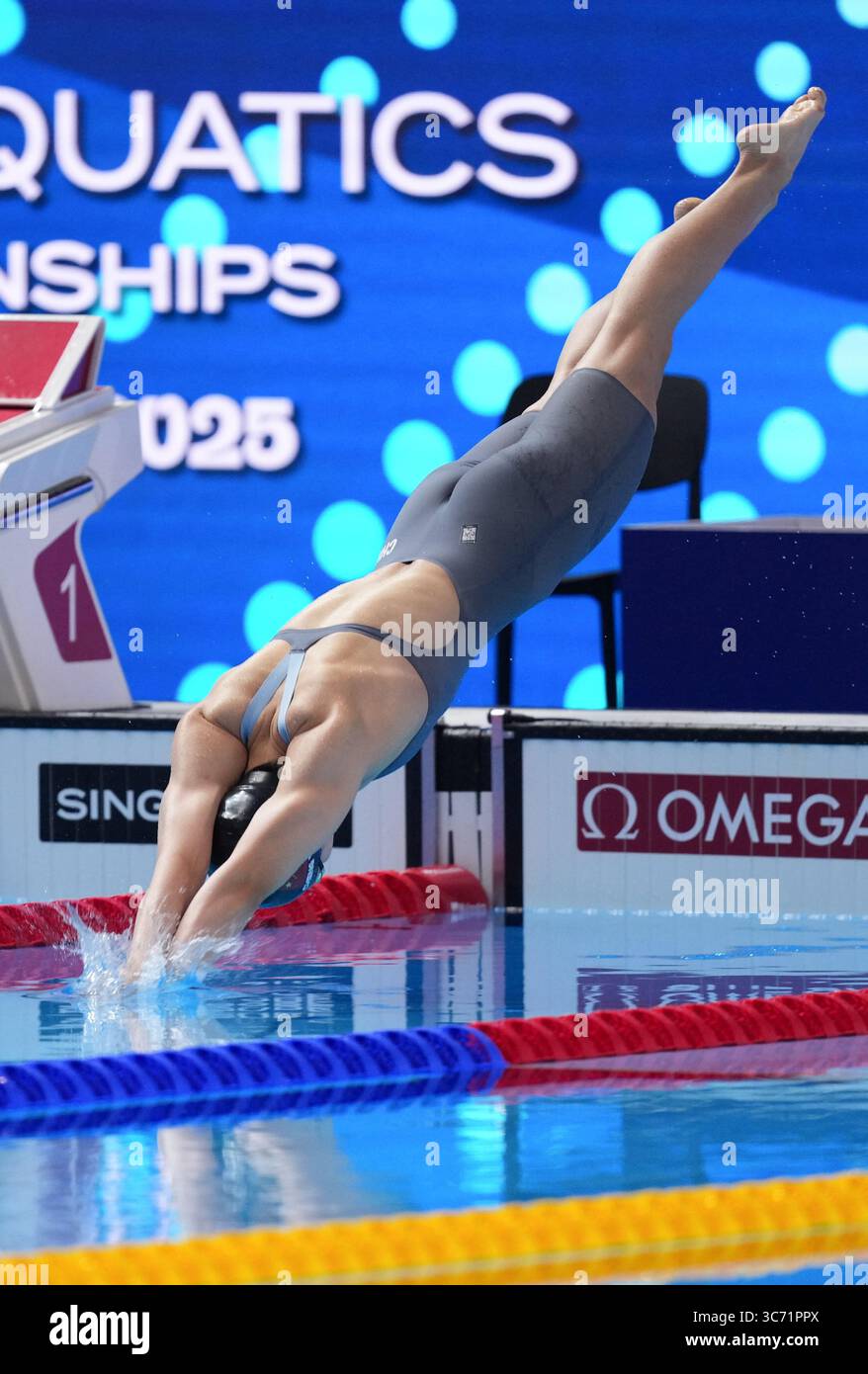 Singapore. 1st Aug, 2025. Cheng Yujie of China competes during the ...